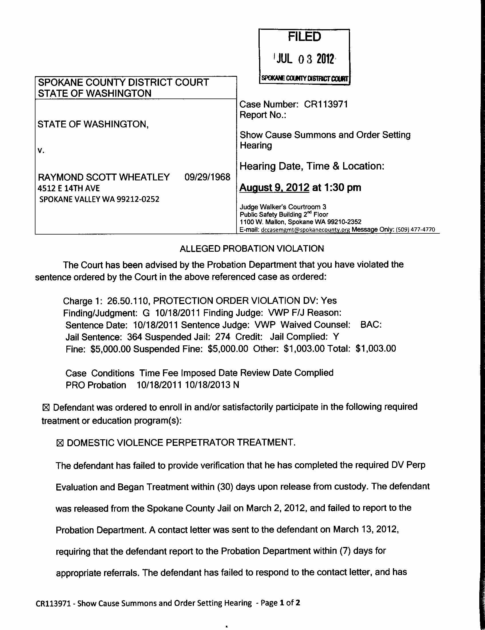 Spokane County Court Viewer